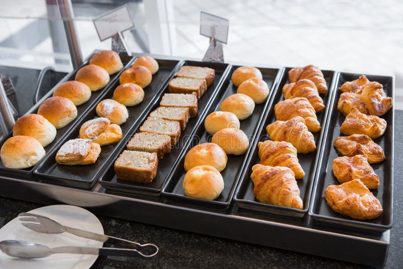 Morning bread in the hotel stock photo. Image of flour - 92309582