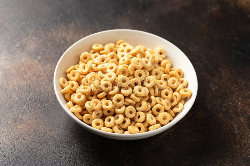 Morning Breakfast Hoops Cereal in White Bowl Stock Image - Image of ...