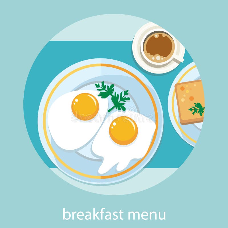 Morning breakfast menu stock vector. Illustration of raster - 51681495