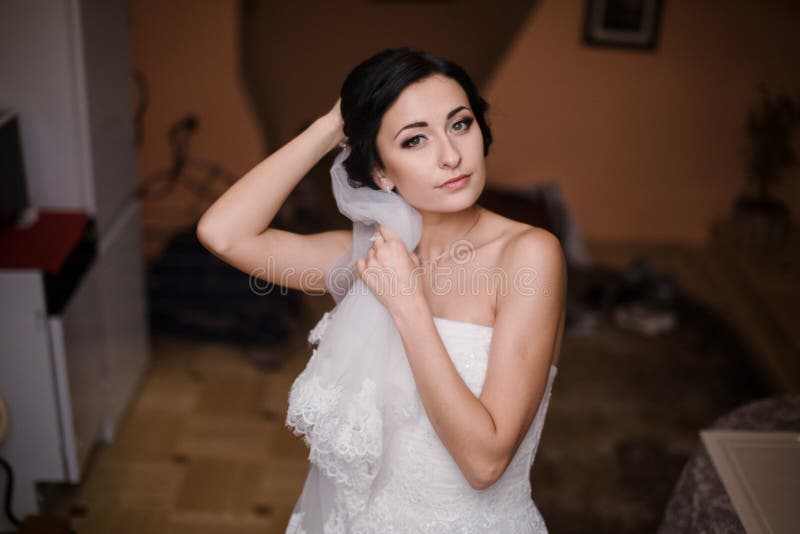 Morning bride stock photo. Image of attire, hands, female - 53305852