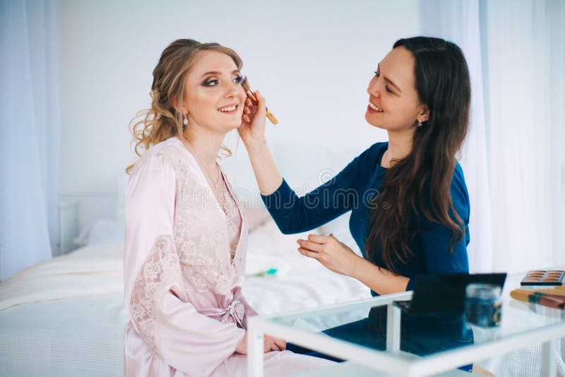 Morning of the bride. stock photo. Image of girl, client - 115906156