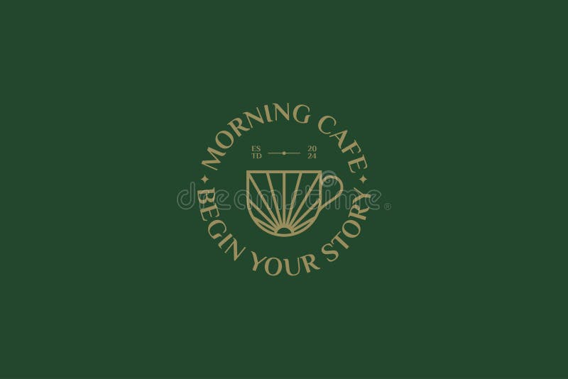 Morning Cafe Logo Badge Abstract Cup Sunrise Beverage Breakfast ...