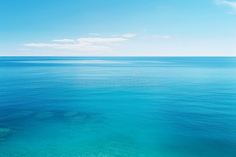 Morning Calm Ocean and Clear Sky Generative Ai Stock Photo - Image of ...