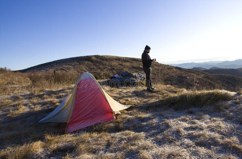The morning camper stock image. Image of journey, mountain - 59607217