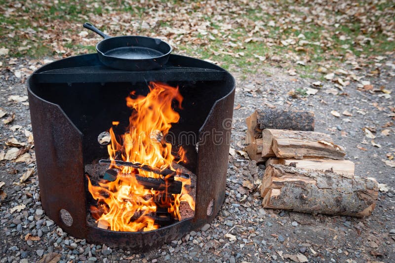Morning Campfire stock image. Image of campfire, outside - 312941159