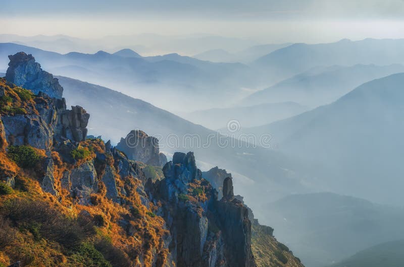 Morning in Carpathian Mountains Stock Photo - Image of amazing, valley ...