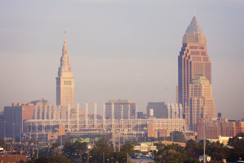 Morning in Cleveland stock photo. Image of skyline, street - 135817772