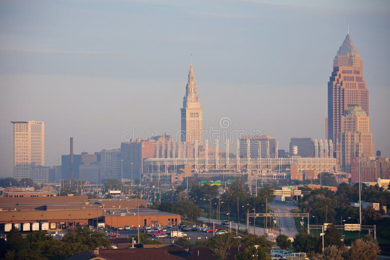 Morning in Cleveland stock image. Image of city, downtown - 180039771