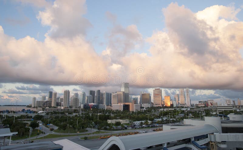 Morning Clouds Over Miami stock photo. Image of building - 136904424