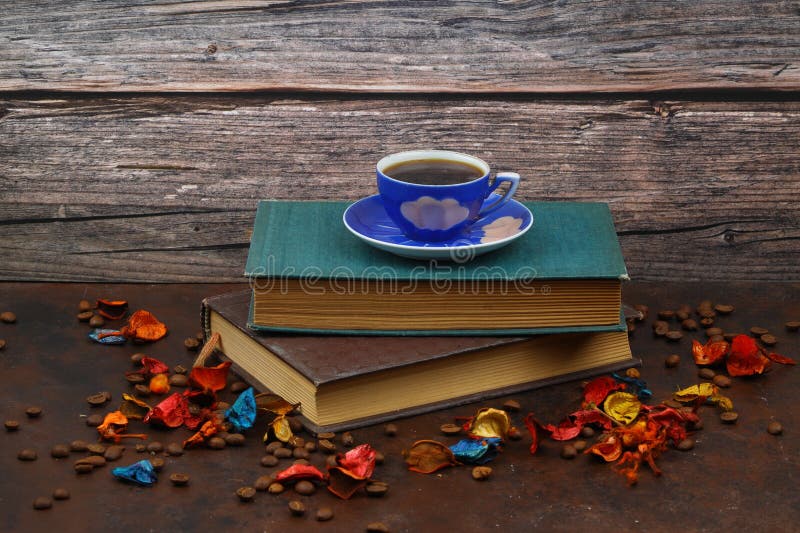 Morning Coffee. Cozy Composition: a Cup of Coffee on an Open Book ...