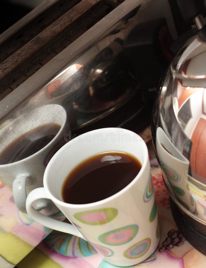 Morning Coffee - Focus on Coffee Stock Photo - Image of silver, kitchen ...