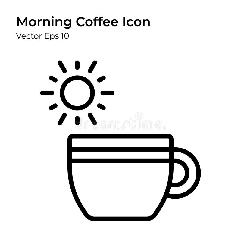 Morning Coffee Icon in Line Style. Morning Coffee Line Illustration ...