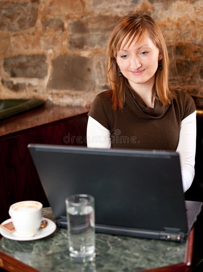 Morning Coffee in Internet Cafe Stock Image - Image of news, fishnet ...