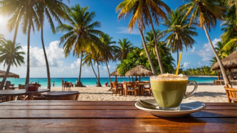 Morning Coffee at Luxury Beach Resort Stock Photo - Image of brew, sand ...
