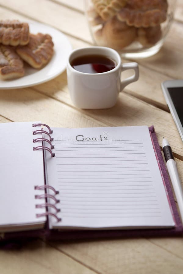 Morning Coffee while Making Notes Stock Photo - Image of blank, office ...