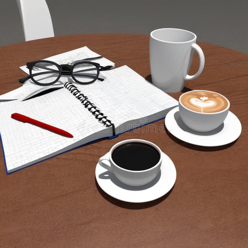 Morning Coffee Moment with Notes and Creativity at a Cozy Table Stock ...