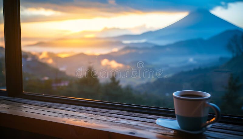 Morning Coffee with Mountain View.Morning Coffee with Mountain View ...
