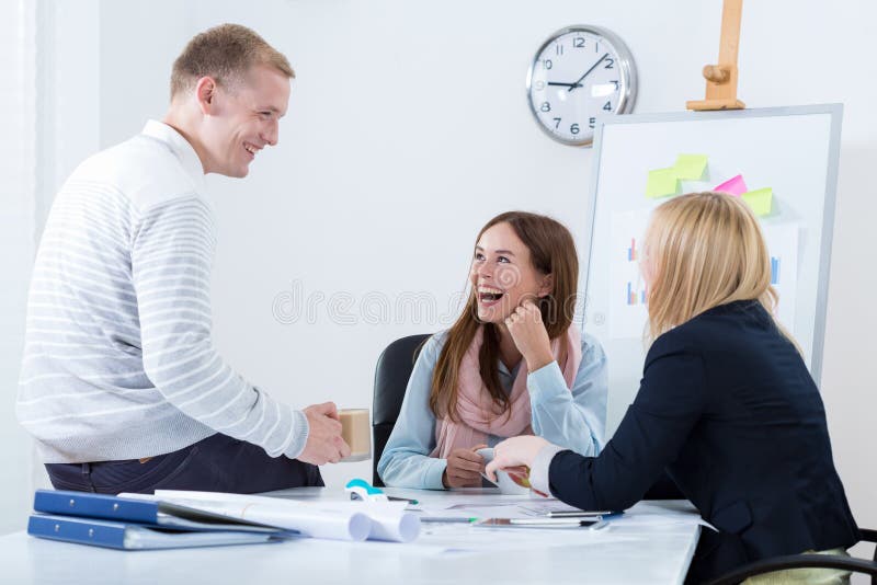 Morning Coffee in the Office Stock Image - Image of architecture, hard ...