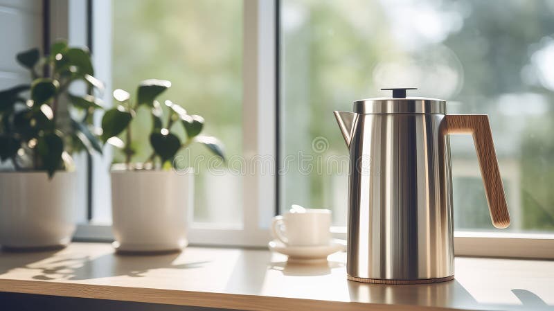 Morning coffee pot office stock illustration. Illustration of ceramic ...
