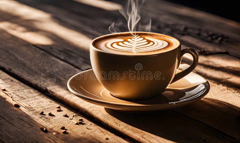 Morning Coffee in Rustic Setting Stock Illustration - Illustration of ...
