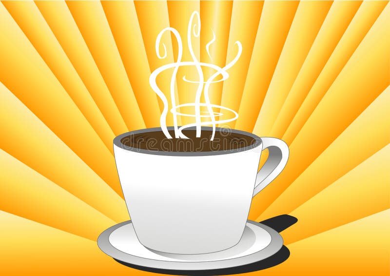 Morning coffee in sun stock illustration. Illustration of decaf - 4328038