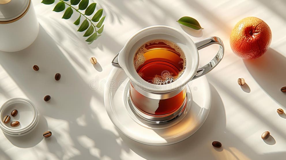 Morning Coffee Table Setting - Generative Ai Stock Illustration ...