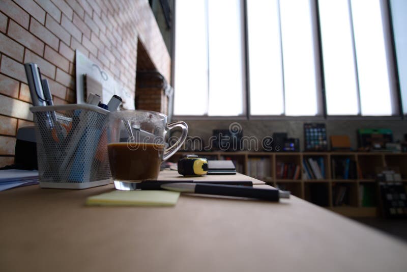 Morning Coffee before Work at the Office Stock Photo - Image of ...