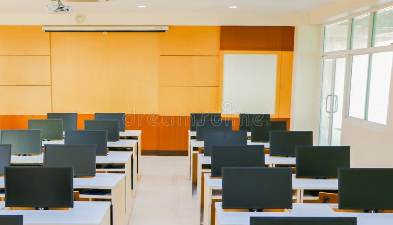 In the Morning, a Computer Classroom without Students Stock Photo ...