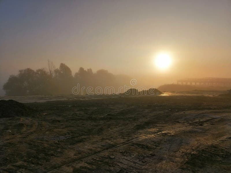 Morning at a Construction Site Stock Photo - Image of morning, site ...