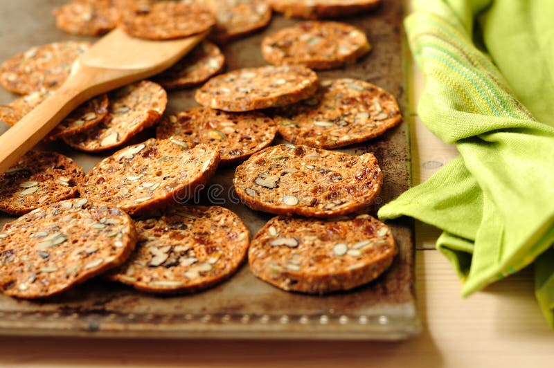 Morning Crisps on a Baking Tray Stock Image - Image of morning, food ...