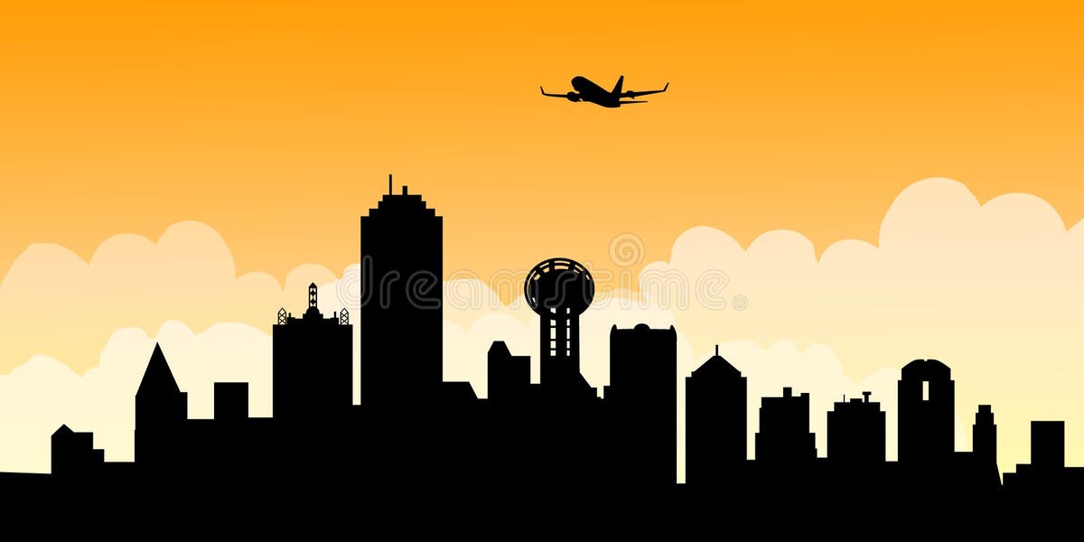 Dallas Skyline Vector Stock Illustrations – 642 Dallas Skyline Vector ...