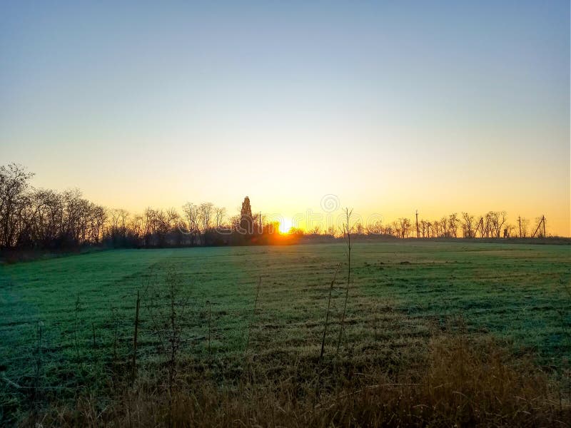 Morning Dawn in the Countryside Stock Photo - Image of travel, sundown ...