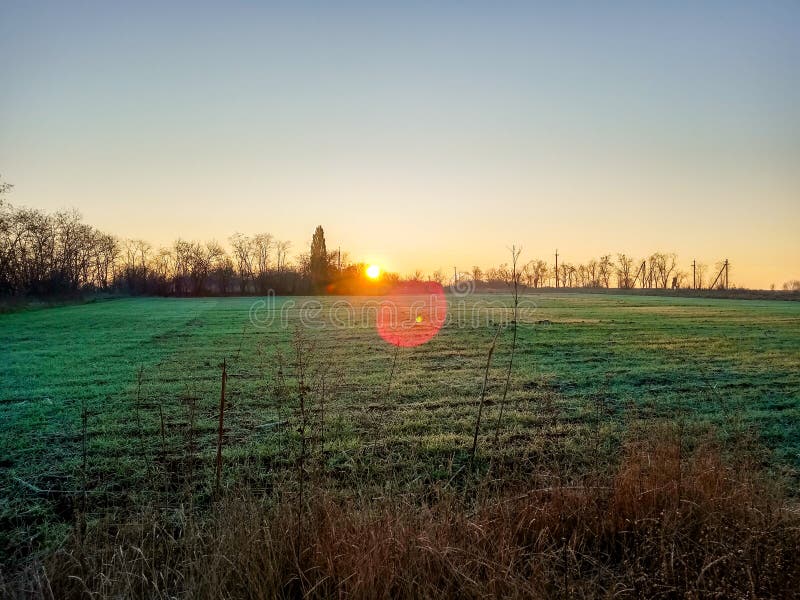 Morning Dawn in the Countryside Stock Image - Image of landscape, water ...