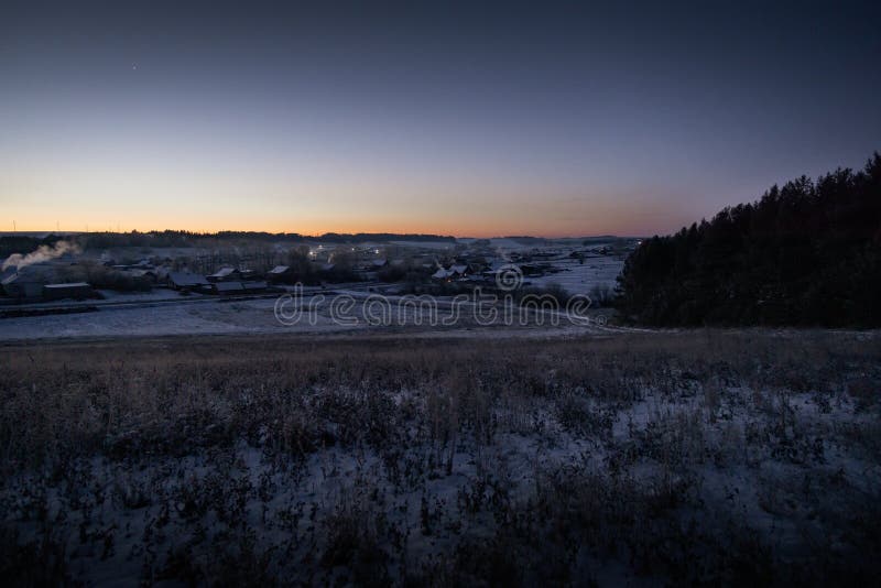Morning Dawn Over the Village Stock Photo - Image of dawn, morning ...