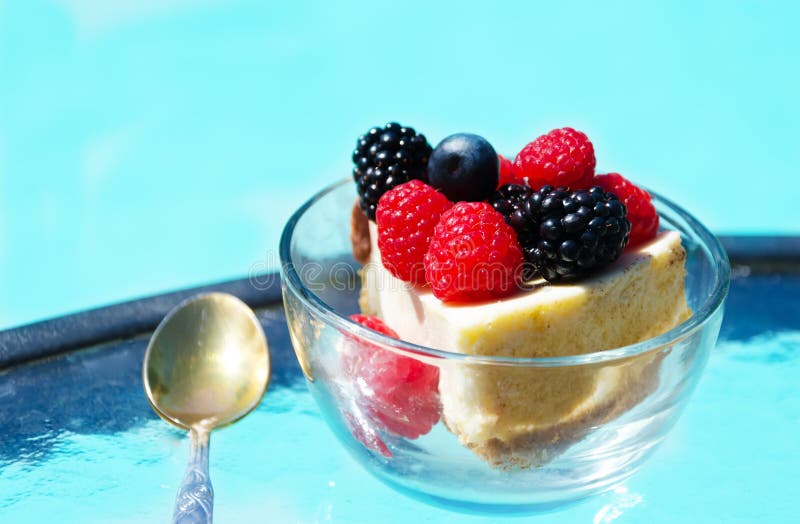 Morning Dessert with Berries Stock Photo - Image of cake, blueberry ...