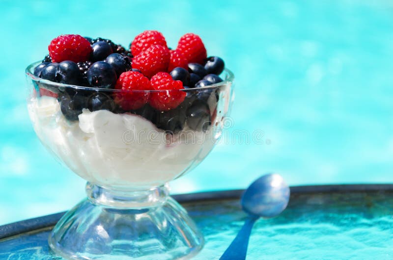 Morning Dessert with Berries Stock Photo - Image of blackberry, cheese ...