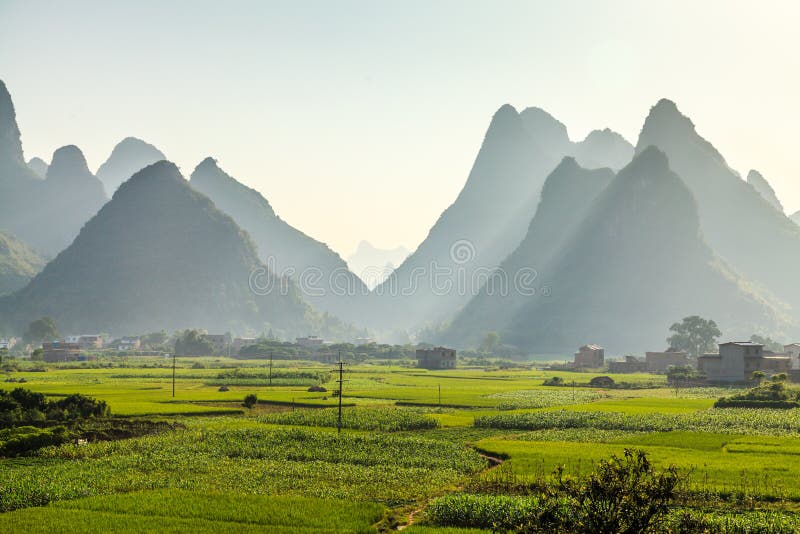 Morning Dew Over Limestone Rock Formations Stock Photo - Image of ...