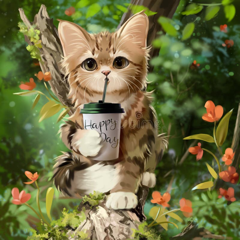 The Morning Does Not Begin with Coffee Stock Illustration ...