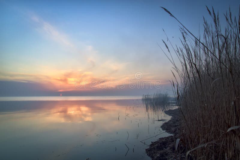 Morning on the Estuary, Beautiful Colorful Dawn Stock Photo - Image of ...