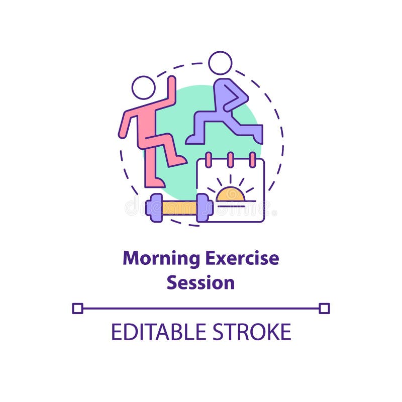 Morning Exercise Session Concept Icon Stock Vector - Illustration of ...