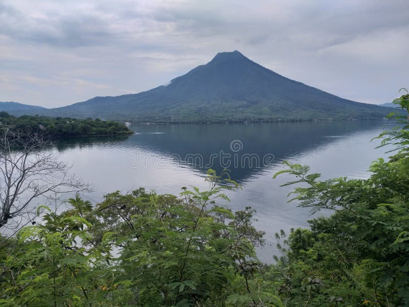 Morning Fiew with Shadow of Mandiri Mount from Larantuka Stock Image ...