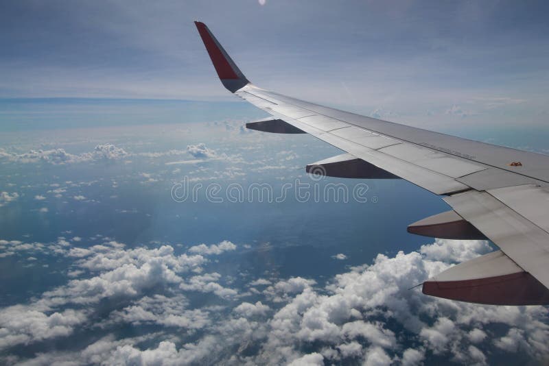 Morning Flight on Cloud and Blue Sky, Amazing View from the Wind Stock ...