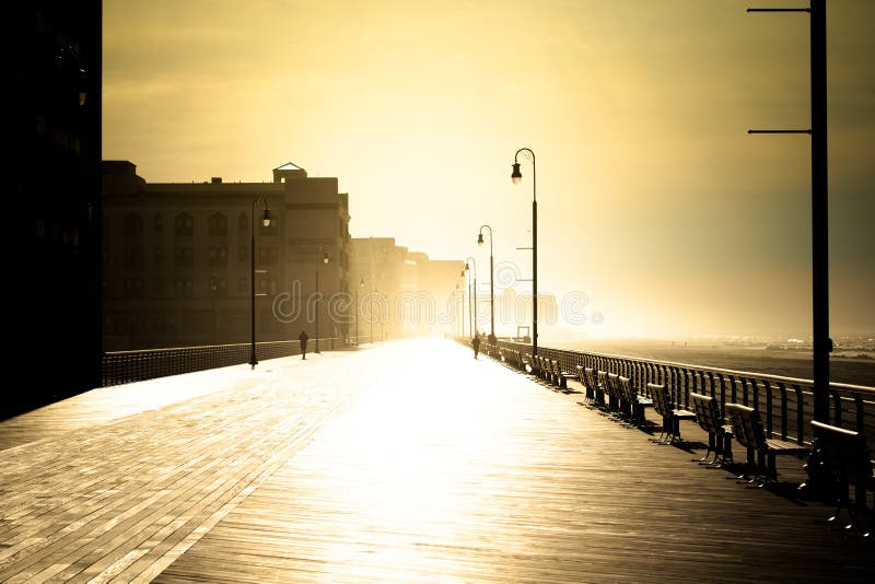 Morning Fog on the Ocean Promenade Stock Photo - Image of ocean, idyll ...
