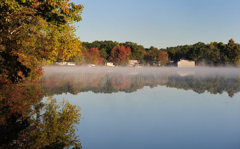 Morning fog over pond stock photo. Image of light, multicolor - 7163784