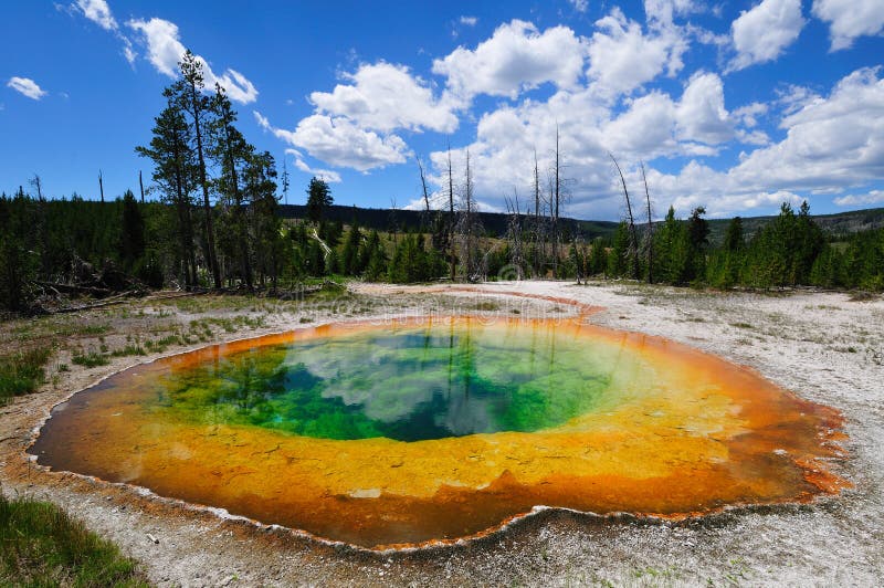 Morning Glory Pool stock image. Image of green, yellowstone - 16105431