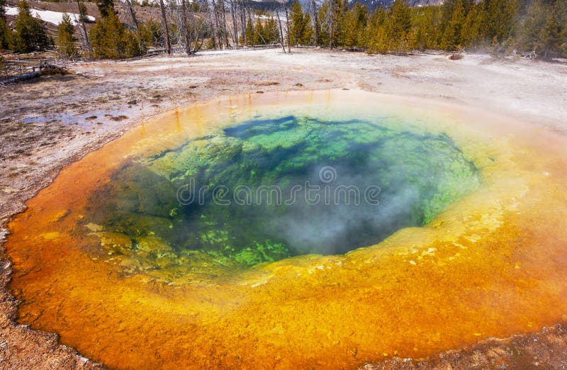 Morning Glory Pool stock image. Image of microbial, orange - 54180683