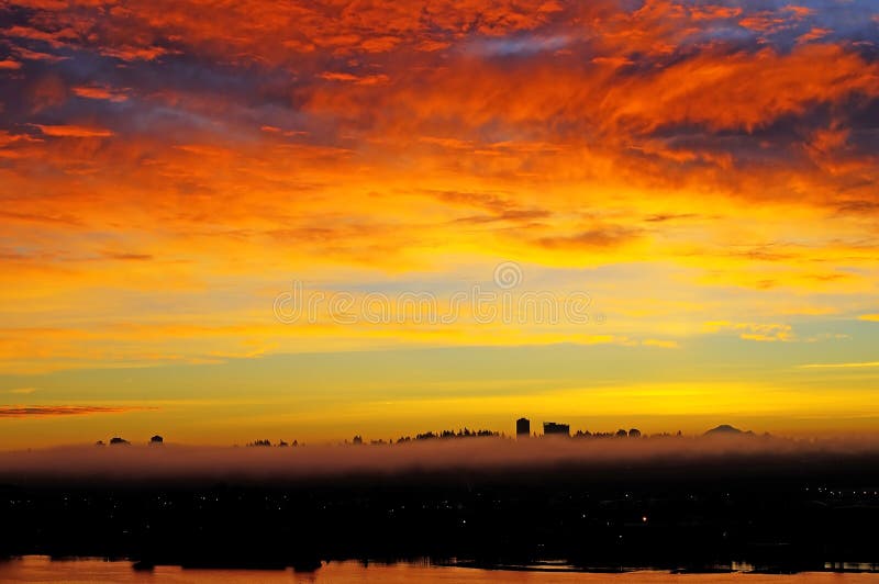 Morning glow stock image. Image of orange, horizon, horizontal - 70003069