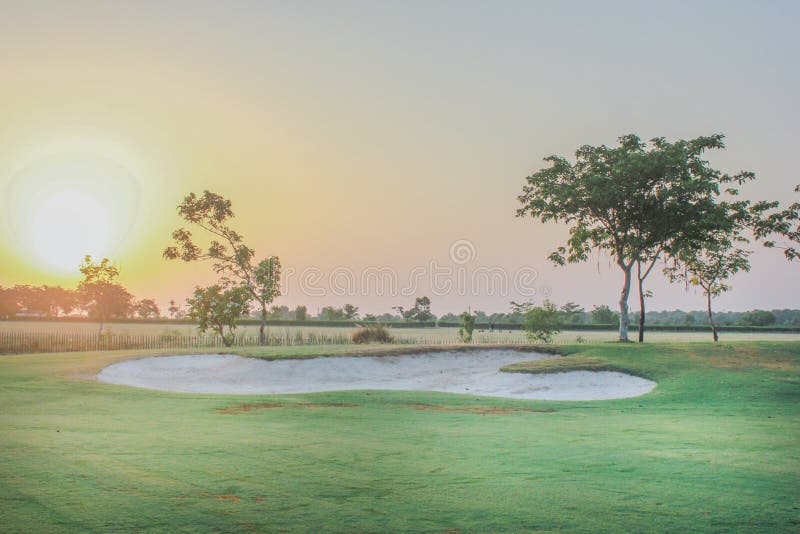 Morning Golf course stock image. Image of green, river - 58003301