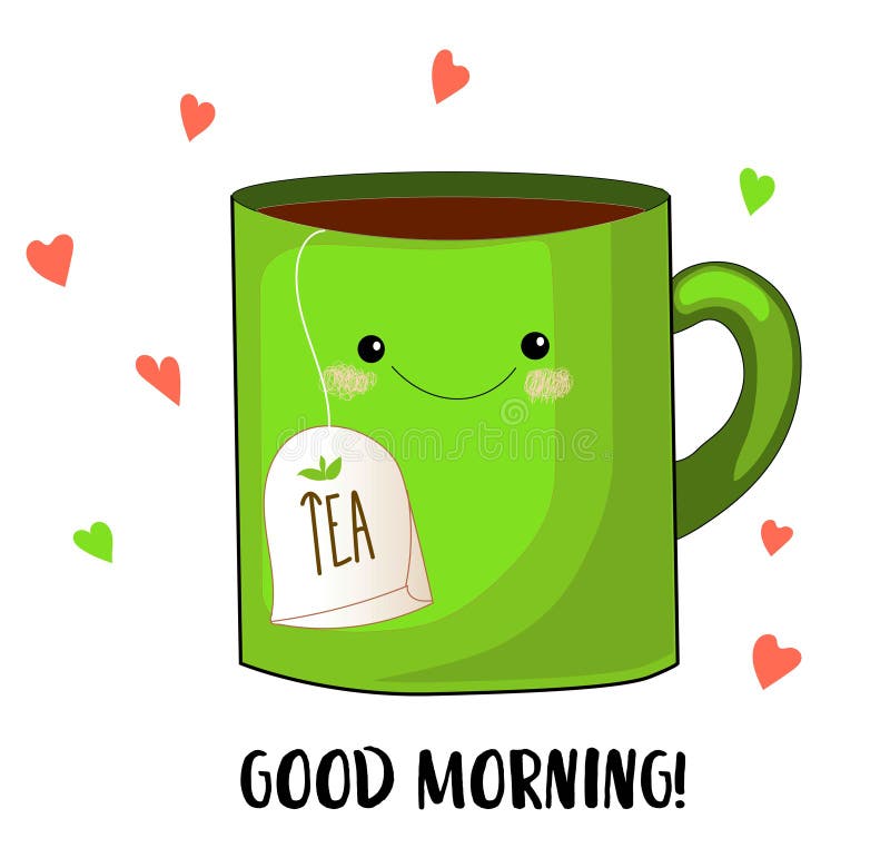 Good Morning Smile Cup Tea Stock Illustrations – 674 Good Morning Smile ...