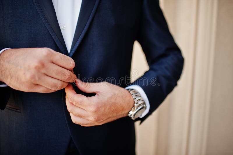 Morning of the Groom Preparation. Young and Handsome Groom Getting ...